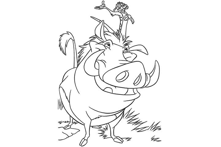 Pumba coloring pages