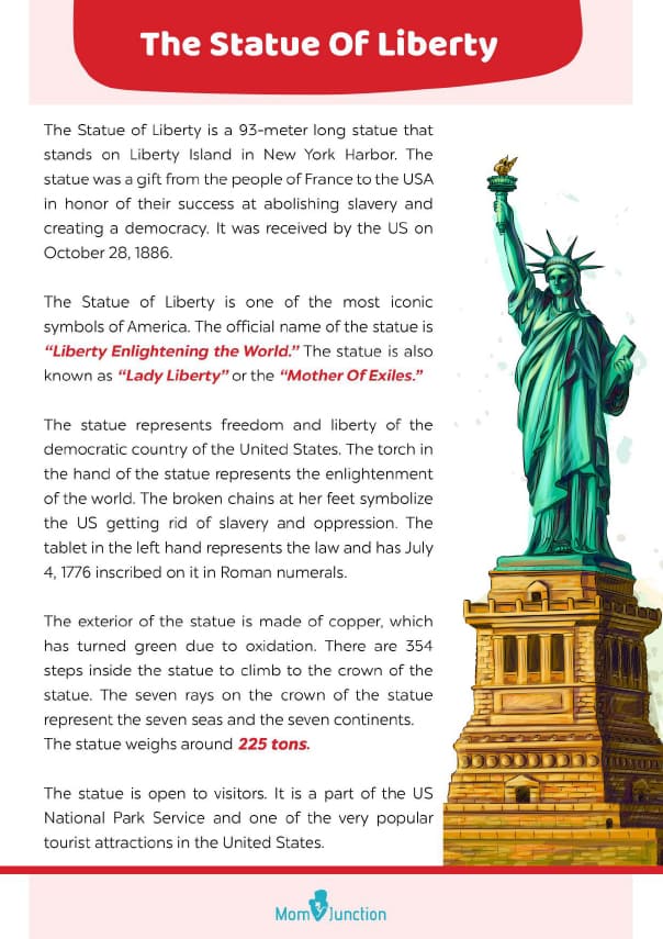 Statue Of Liberty Free Worksheet For First Grade